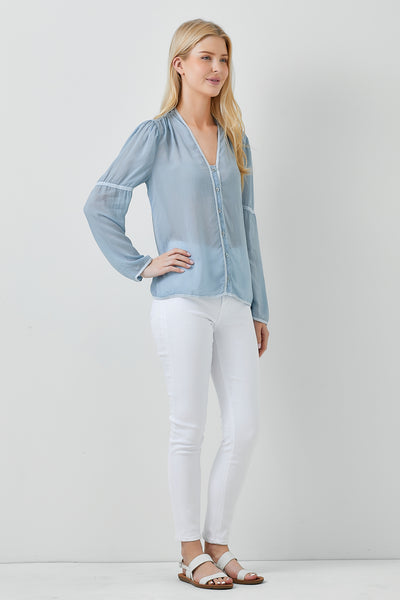 Long Sleeve Lace Inlay Top – Maven West Clothing